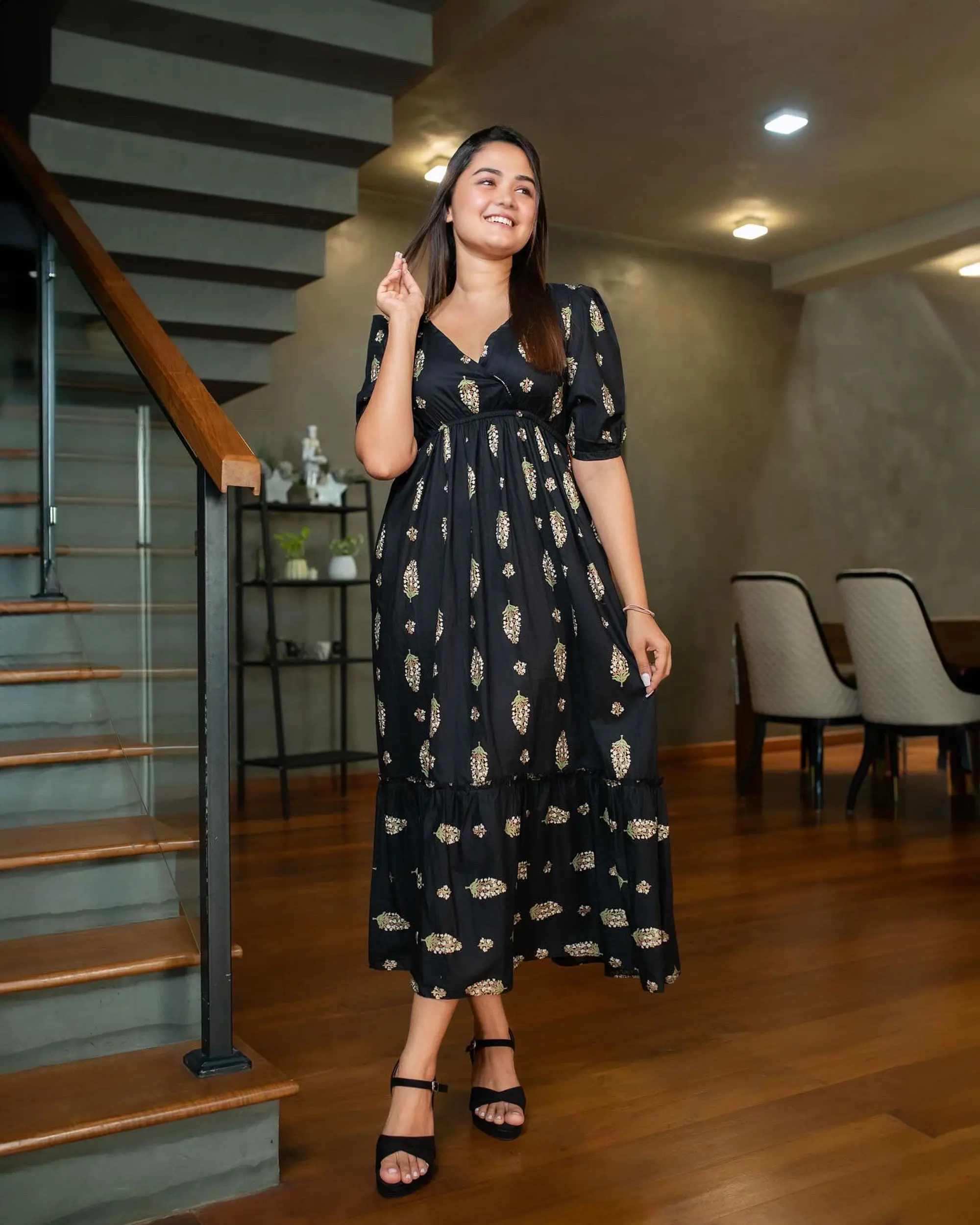 Chambray Layered Maxi Dress - Nuki'S Closet